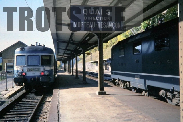 35MM SLIDE SNCF French Railways Diesel Railcar X2985 Le Locle 1990 ...