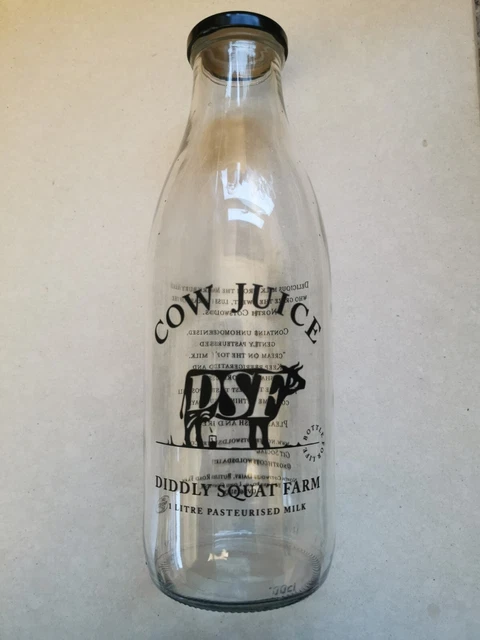 DIDDLY SQUAT FARM Cow Juice Milk Bottle Jeremy Clarkson 1 Litre £13.00 ...