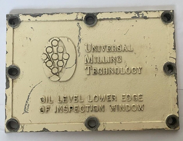 VINTAGE CAST ALLOY Pictoral Sign Universal Milling Industrial Metal ...