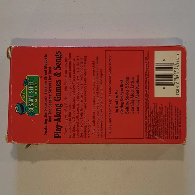 SESAME STREET - Play-Along Games & Songs VHS 1986 FAMILY CHILDRENS ...