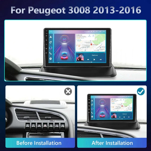 AUTORADIO ANDROID CARPLAY, Navigation GPS, DSP, Limitation 4G, Peugeot ...