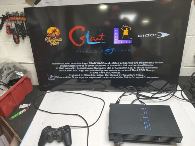 PS2 PLAY STATION 2 Black Slimline Console & Lego Star Wars Game (SCPH ...