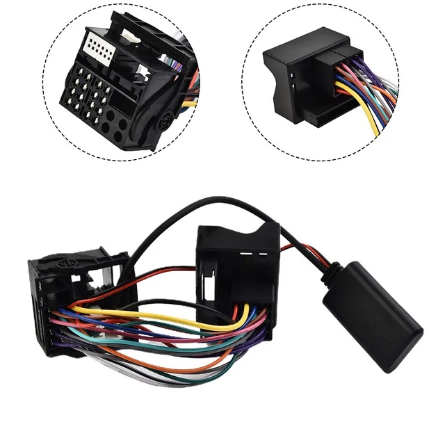 BLUETOOTH MODULE AUDIO Aux Cable 12-Pin Plug Adapter For E60 E63 E64 ...