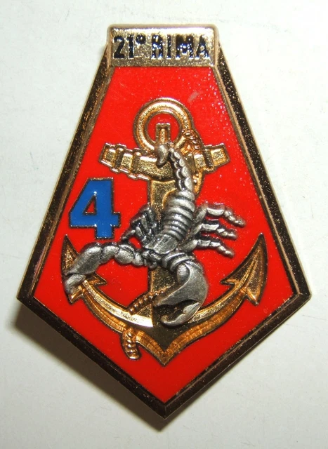 INSIGNE 21° RIMA - 21° REGIMENT D'INFANTERIE DE MARINE - 4° COMPAGNIE - Delsart EUR 15,00 ...