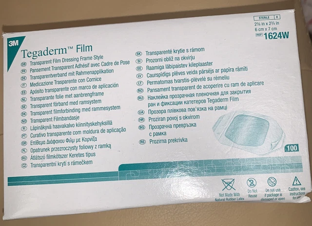 5 BX/100 EA. 1624W Tegaderm Film Dressing Frame Style 6x7cm. Dent Bx ...