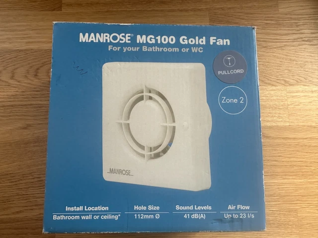NEW MANROSE MG100 Extractor Fan with Pull Cord Gold Range - Bathroom ...