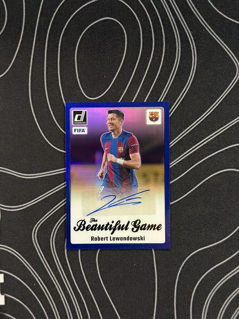 2023-24 PANINI DONRUSS FIFA Auto ROBERT LEWANDOWSKI/99 Le beau jeu bleu ...