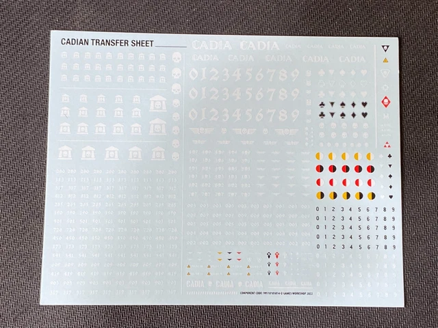 GW 40K - Astra Militarum Cadian transfer decal sheet (1C MB) £3.00 ...