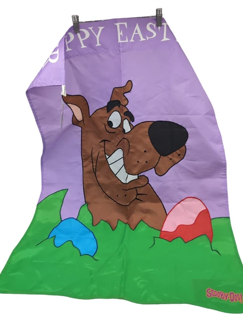 SCOOBY DOO HAPPY Easter Scooby 28"x40" Applique Flag 2004 Cartoon ...