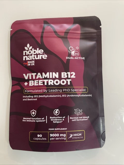 NOBLENATURE'S VITAMIN B12 & Beetroot Complex Red blood cell formation ...