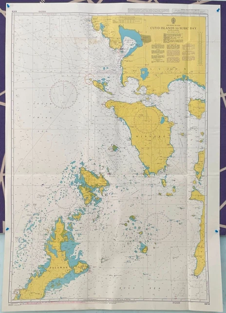 ADMIRALTY 4414 PHILIPPINE Islands Cuyo Islands To Subic Bay Vintage Map ...