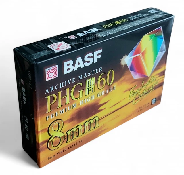 BASF 8MM VIDEO Cassette 60 m VHS Pal Secam Premium High Grade Neuve sous blister EUR 13,80 ...