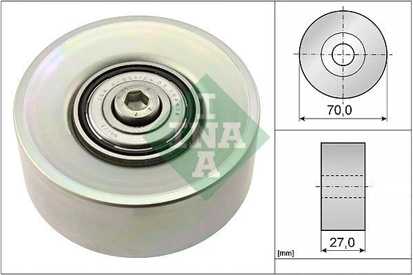 RULLO GUIDA DI deviazione cinghia trapezoidale INA per BMW E63 3.0 07 ...