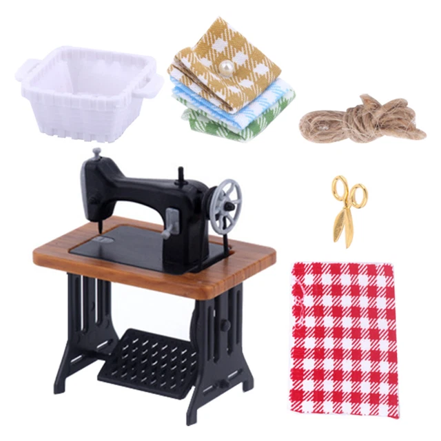 Sewing Machine Model Mini Tailor Miniature Tool Kit Vintage Dollhouse