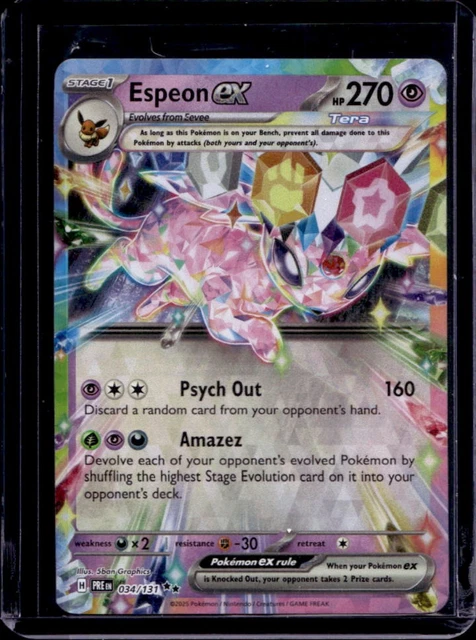 2025 POKEMON SV Prismatic Evolutions PRE EN Espeon ex #034/131 £0.75 ...