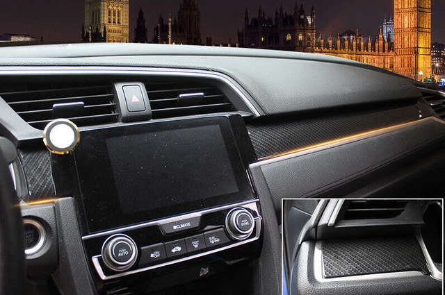 CARBON FIBER CENTER Console Dash Co-pilot Strip For Honda Civic EX LX ...
