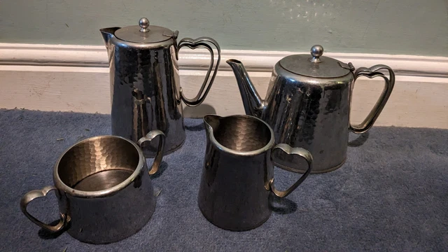 OLDE HALL WARWICK Hammered Finish Stainless Steel Tea Set £23.00 ...