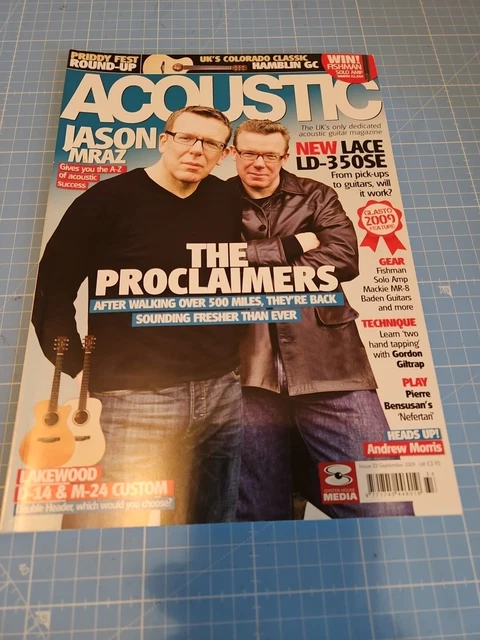ACOUSTIC GUITAR MAGAZINE Issue 33 September 2009 Music Mraz Proclaimers ...