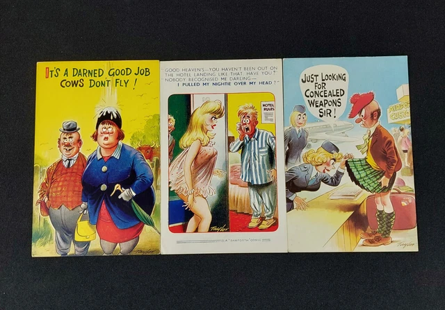 BAMFORTH BLACK TRIANGLE Postcards x3, No. 210, 2030 & 2035 Posted ...