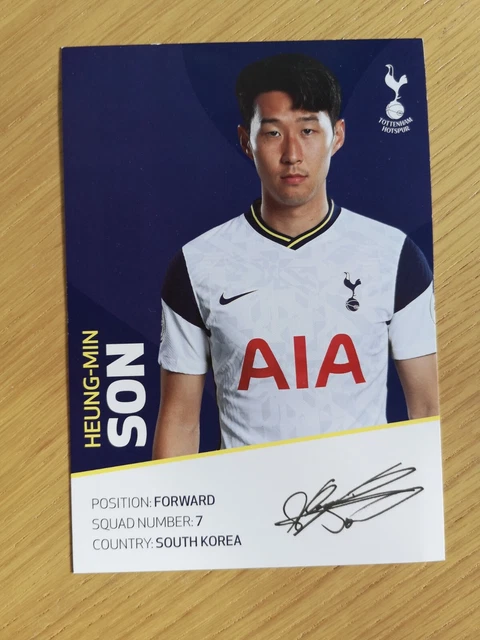 SIGNED AUTOGRAPH CARD Heung-Min Son Tottenham Hotspur 20/21 2020/2021 ...