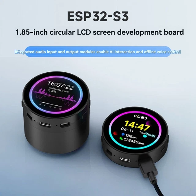 AI VOICE CHAT Robot BOX ESP32-S3 1.85inch Round LCD N16R8 ESP32-S37602 £38.39 - PicClick UK