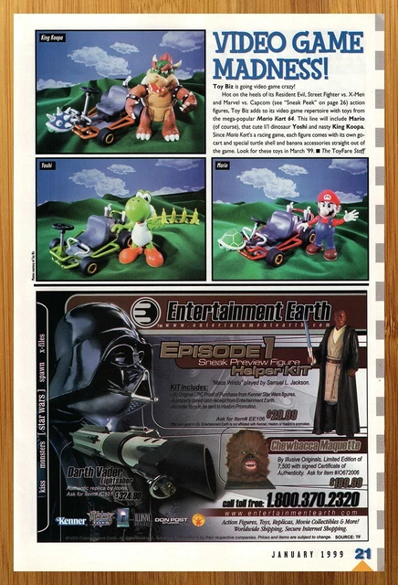 1998 TOY BIZ Mario Kart 64 Figures Vintage Print Ad/Poster Nintendo N64 ...