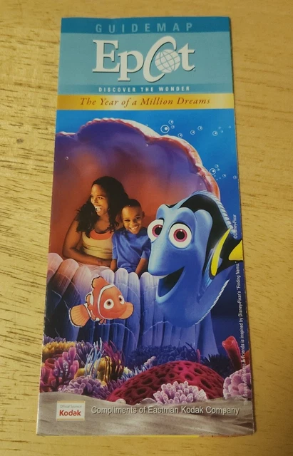2008 EPCOT GUIDE Map Finding Nemo Walt Disney Pixar Year Of A Million ...