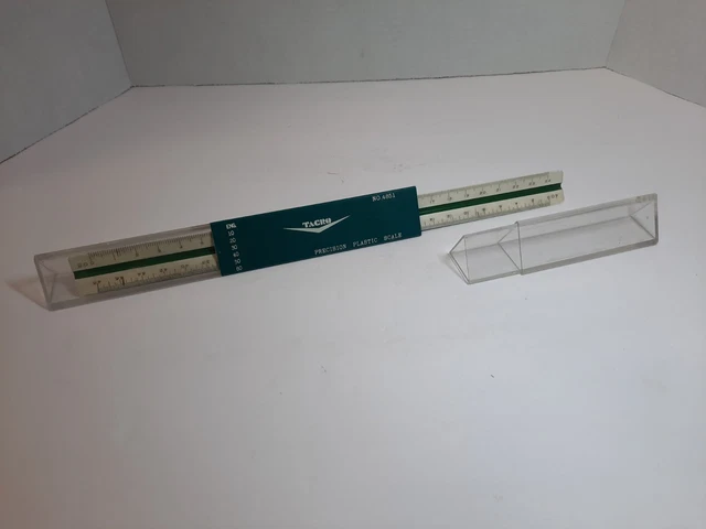 VINTAGE DRAFTING RULER Machine Scale Tacro Engineering Precise Drawing ...