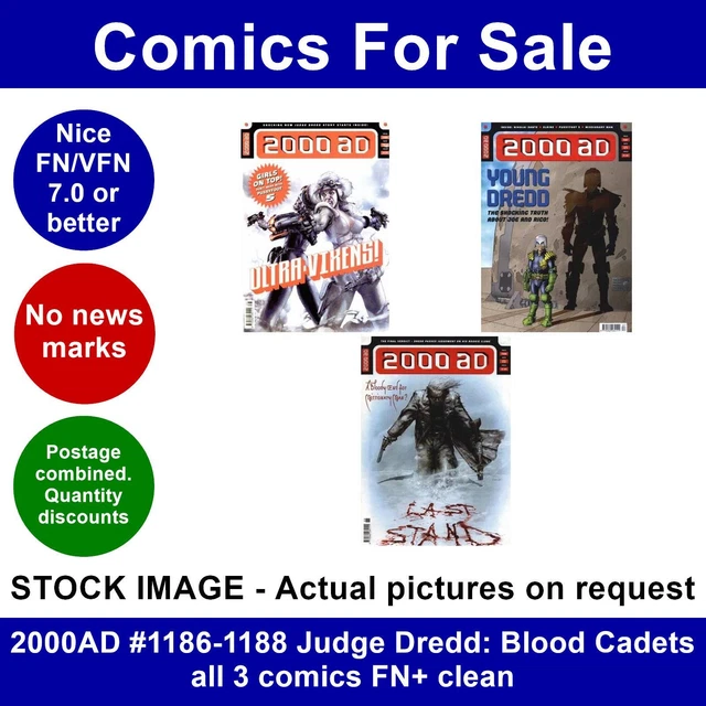 2000AD #1186-1188 JUDGE Dredd: Blood Cadets all 3 comics FN+ clean EUR 11,58 - PicClick IT