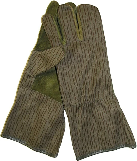 GENUINE EAST GERMAN Army Shooting Mittens NVA DDR Strichtarn Camo Suede ...