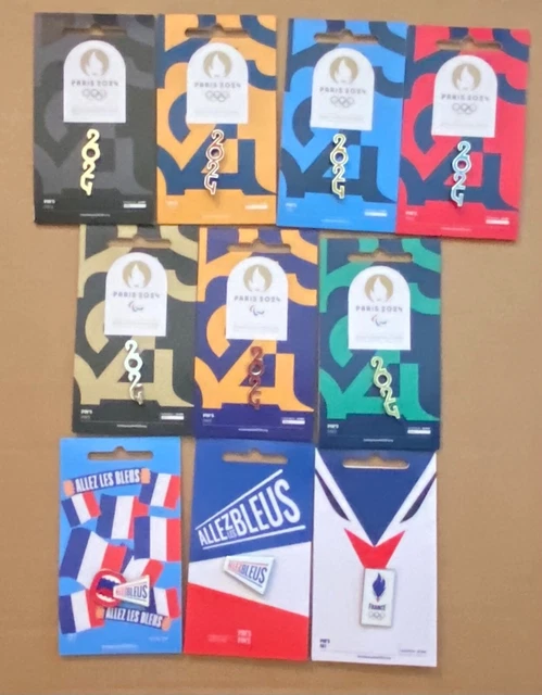 PARIS 2024 OLYMPIC & Paralympic pin badges 7 x 2024 logo +3 France pins ...