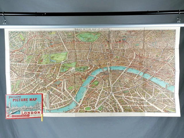 ORIGINAL 1908 PHILIPS Picture Map of London - Pictorial Underground Map ...