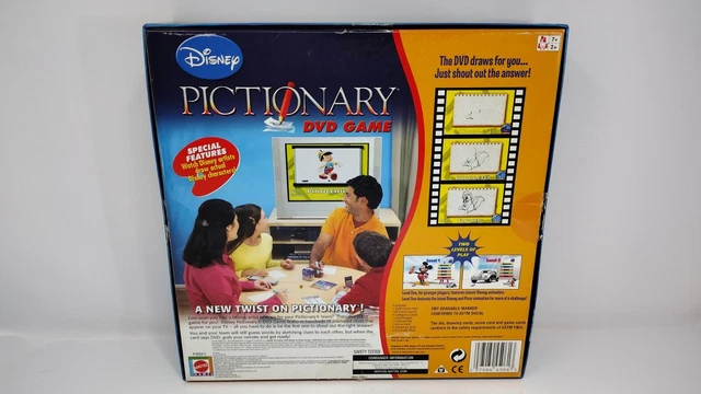 DISNEY/ PIXAR PICTIONARY DVD Game Board Game Drawing Family Night ...