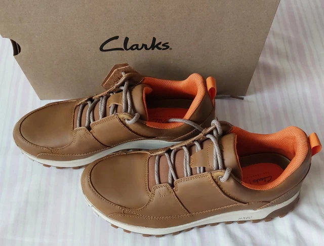 CLARKS MENS LEATHER Shoes, Clarks ATL RUN TREK, Tan, NEW & Boxed £64.95 ...
