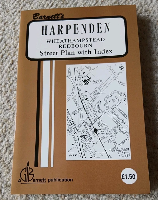 BARNETT'S FOLD OUT Street Plan with index. Harpenden. excellent con ...