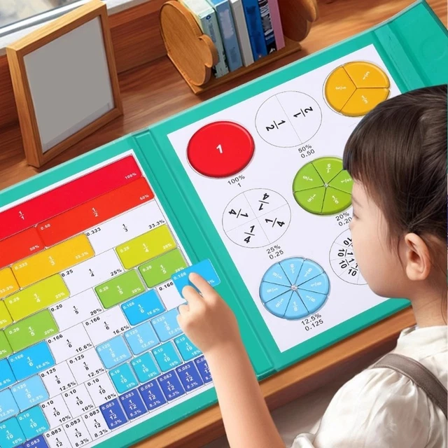 FRACTION DISCS DEMONSTRATOR Math Teaching Aid Educational Toy £10.92 ...