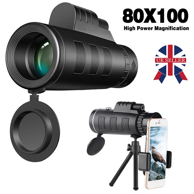 SUPER HIGH POWER 80X100 Portable HD Day Vision Monocular Telescope ...