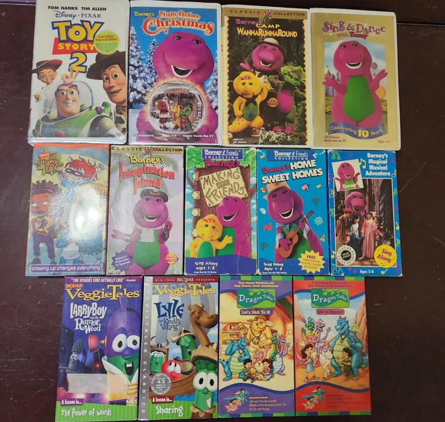 LOT OF 13 Kids Vhs Tapes- Barney, Dragon Tales, Veggie Tales EUR 50,30 ...