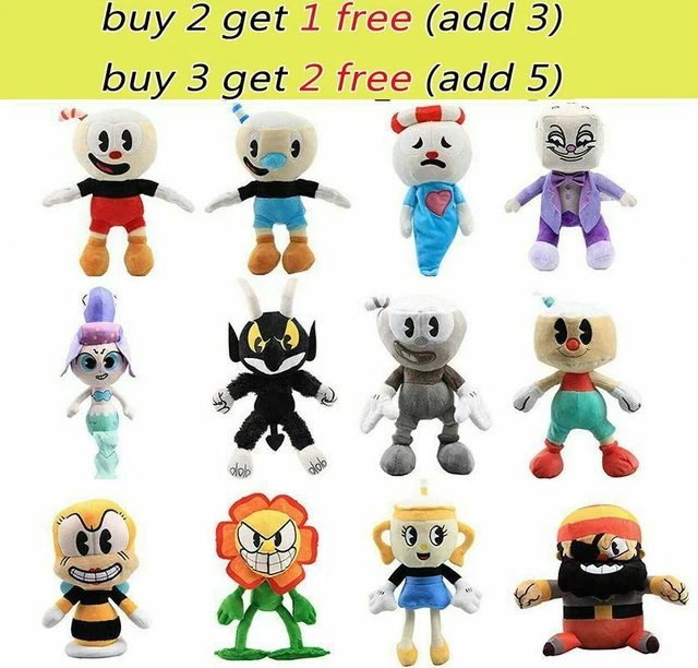 CUPHEAD MUGMAN GHOST Chalice King Dice Plush Toy Stuffed Doll Kids Xmas ...
