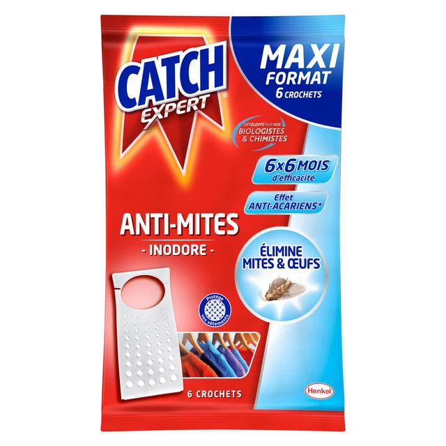 LOT DE 6 - CATCH - Insecticide Expert Crochets Anti-Mites Inodore ...