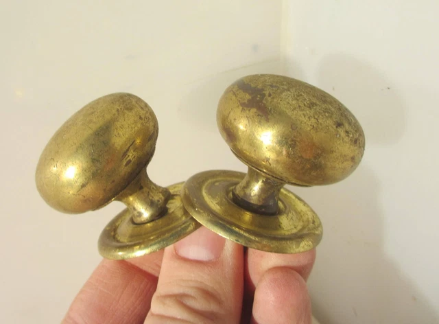 VINTAGE BRASS CABINET Knobs Drawer Handles Pull Old Cupboard Antique ...