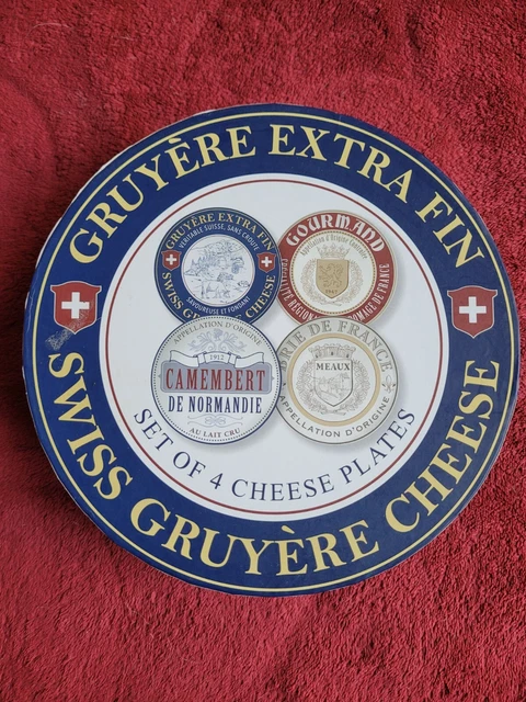 SWISS GRUYERE CHEESE set of 4 plates by Dunelm D-19cm £26.69 - PicClick UK
