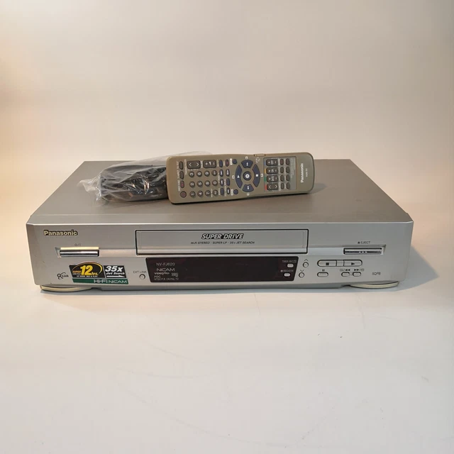 PANASONIC NV-FJ620 SQPB VHS Player Super Drive Hi-Fi NICAM Silver ...