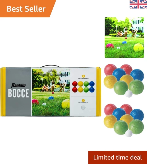CLASSIC BOCCE BALL Set with 8 Multi-Colored Balls & Pallino - Portable ...
