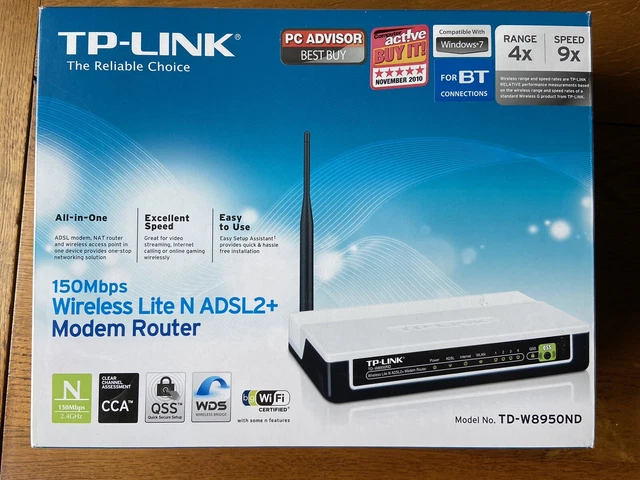 TP LINK TD-W8950ND Wireless Lite N ADSL2+ Modem Router Boxed £9.99 ...