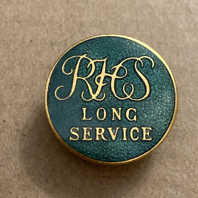 RHS ROYAL HORTICULTURAL Society Long Service Enamel Lapel Badge £4.20 ...