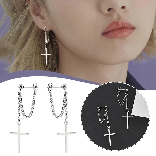 CROSS CHAIN EARRINGS Super Cool Dark Series Female Bungee Cross ...