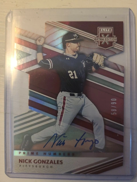 2020 PANINI ELITE Extra Edition NICK GONZALES diecut prospect auto-58/ ...