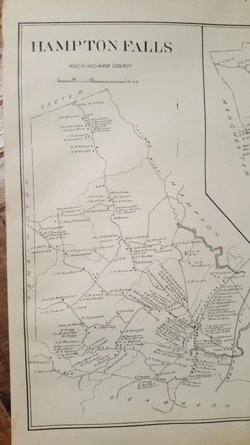 ANCIEN CARTE - Hampton Falls/Auburn Ou Raymond - N.Hampshire - 1892 ...