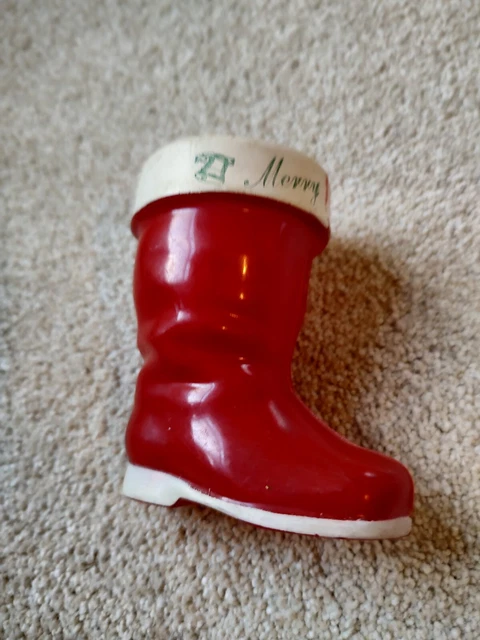 VINTAGE HARD PLASTIC Santa Claus Boot Candy Container Christmas ... VINTAGE HARD PLASTIC Santa Claus Boot Candy Container Christmas ...